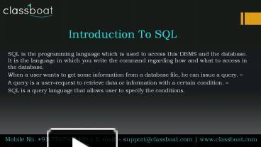 PPT – SQL Training in Pune PowerPoint presentation | free to download ...