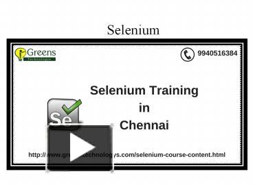 Best Selenium Training Institute in Chennai presentation | free to download