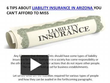 PPT – Liability Insurance in Arizona PowerPoint presentation | free to ...