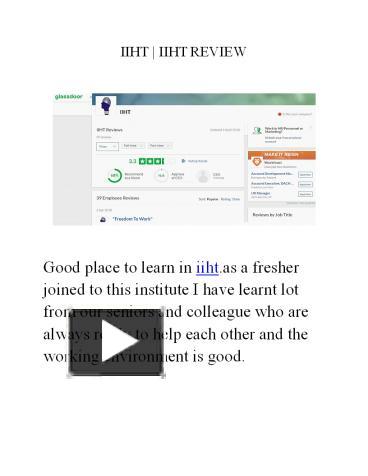 PPT – iiht | IIHT reviews PowerPoint presentation | free to download ...
