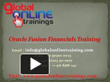 Oracle fusion financials training | Oracle cloud financials trainings ...