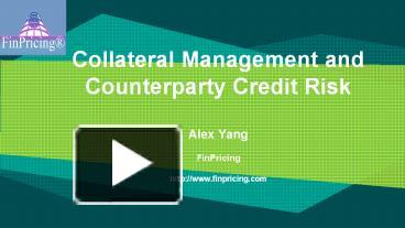 Collateral Arrangement in the Derivatives Market presentation | free to ...