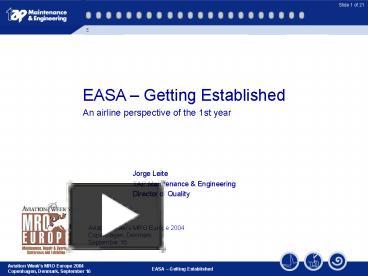 PPT – EASA Getting Established PowerPoint presentation | free to view ...