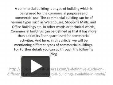 Types Of Commercial Buildings presentation | free to download