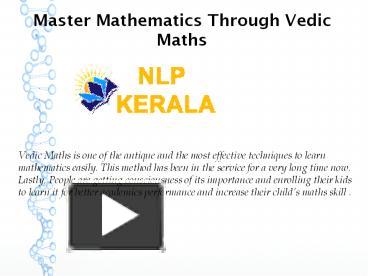 PPT – Master Mathematics Through Vedic Maths PowerPoint presentation ...