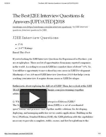PPT – J2EE Interview Questions And Answers PowerPoint presentation ...
