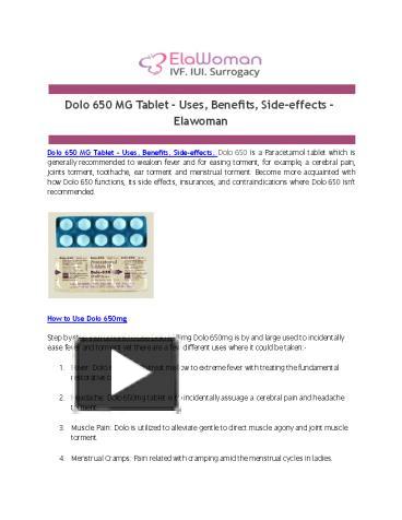 PPT – Dolo 650 MG Tablet - Uses, Benefits, Side-effects - Elawoman ...