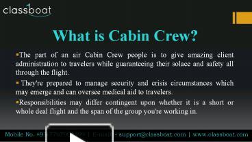 Cabin Crew Course in Mumbai presentation | free to download