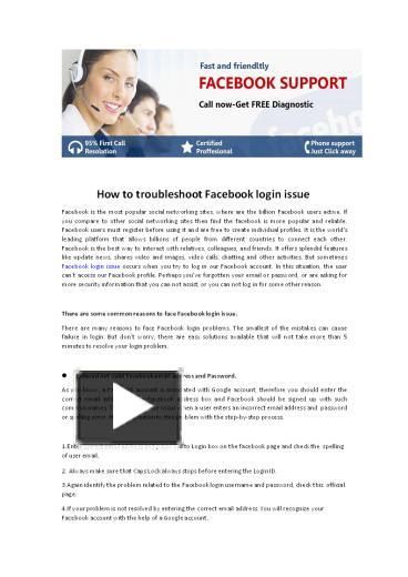 How to troubleshoot Facebook login issue presentation | free to download