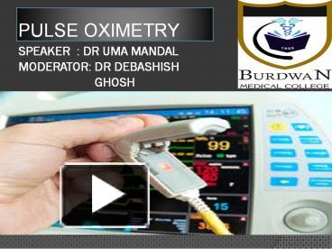 Pulse oximetry presentation | free to download