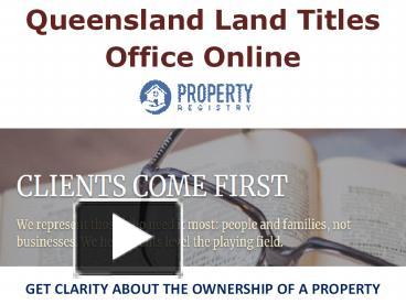 Queensland Land Titles Office Directly Search presentation | free to ...