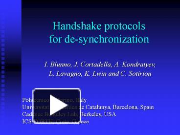 PPT – Handshake protocols for de-synchronization PowerPoint ...