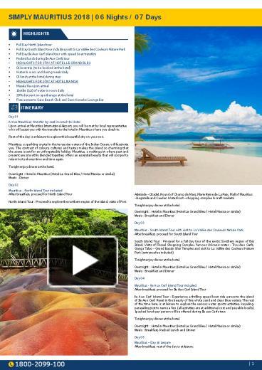 Mauritius Tour Packages presentation | free to download