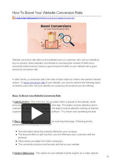 PPT – How to boost conversion rate PowerPoint presentation | free to ...