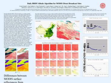 Daily BRDFAlbedo Algorithm for MODIS Direct Broadcast Sites ...