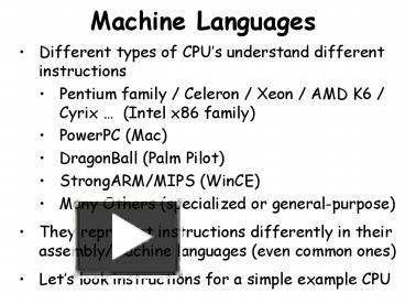 Machine Languages presentation | free to download