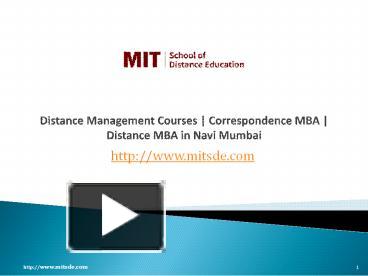 PPT – Distance Management Courses | Correspondence MBA | Distance MBA ...