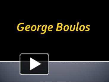 George Boulos presentation | free to download
