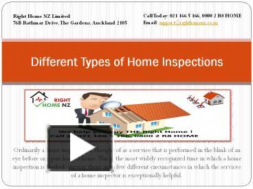 Different Types of Home Inspections presentation | free to download