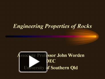 Engineering Properties of Rocks presentation | free to view
