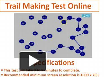PPT – Trail Making Test Online – cogquiz PowerPoint presentation | free ...