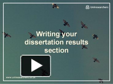 Writing your dissertation results section presentation | free to download