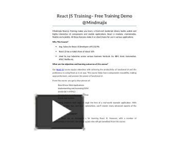 PPT – Online React JS Training PowerPoint presentation | free to ...