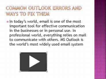 PPT – Common outlook errors and ways to fix them PowerPoint ...