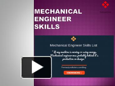 Mechanical Engineer Skill presentation | free to download