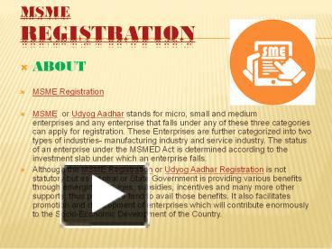 PPT – msme registration PowerPoint presentation | free to download - id ...