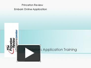 Admissions Application Training presentation | free to view