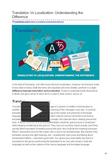 Translation Vs Localization: Understanding the Difference presentation ...