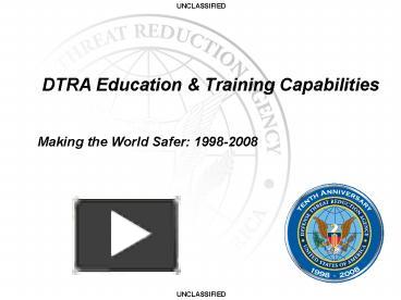 DTRA Education presentation | free to view