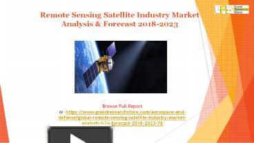 PPT – Remote Sensing Satellite Industry Market Analysis & Forecast 2018 ...