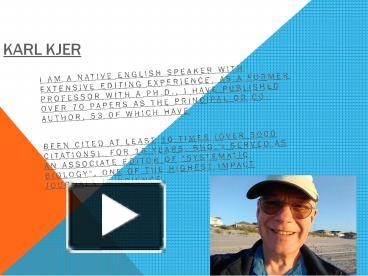 PPT – karl Kjer ||Science Professor and writer (1) PowerPoint ...