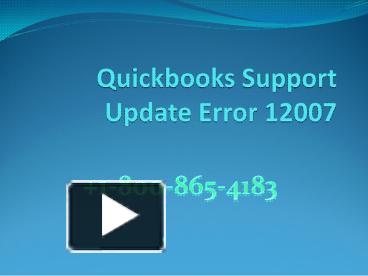 How to fix error code 12007 presentation | free to download