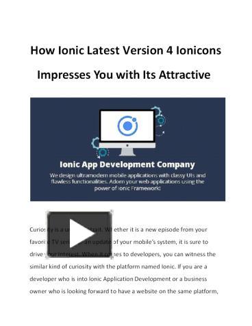 How Ionic Latest Version 4 Ionicons Impresses You with Its Attractive ...