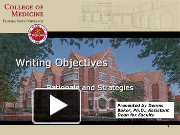 Writing Objectives presentation | free to view