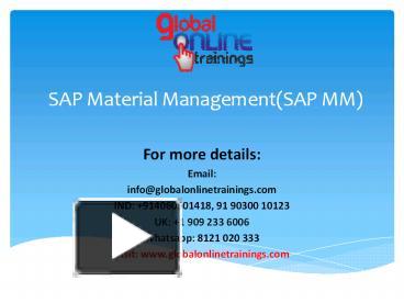 PPT – SAP MM Training | SAP Material Management Online Training - GOT ...