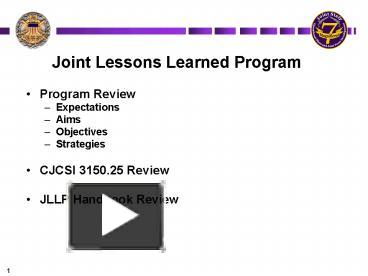 PPT – Joint Lessons Learned Program PowerPoint presentation | free to ...