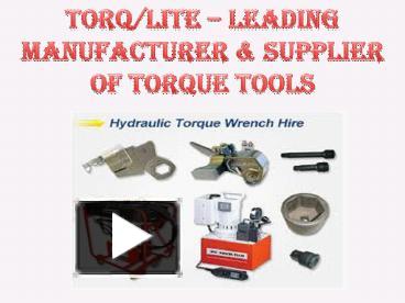 Torq/Lite – Leading manufacturer & supplier of torque tools ...
