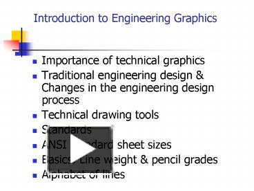 Introduction to Engineering Graphics presentation | free to view