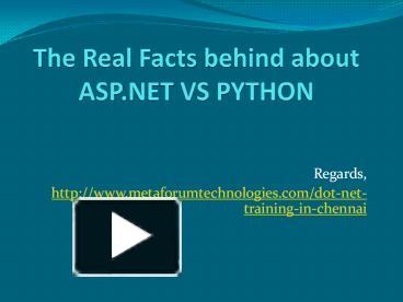 The Real Facts behind about ASP.NET VS PYTHON presentation | free to ...