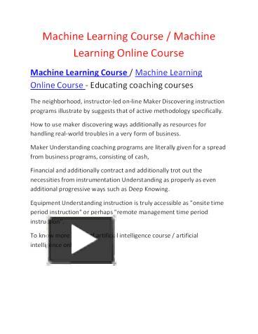 Machine Learning Course | Machine Learning Course Online presentation ...