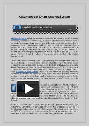 Advantages of smart antenna system presentation | free to download