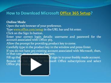 PPT – How to Download and Install Office Setup PowerPoint presentation ...
