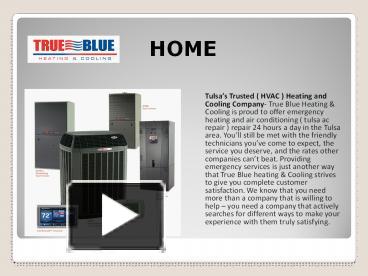 Air Conditioning Repair Tulsa - TrueBlue presentation | free to download