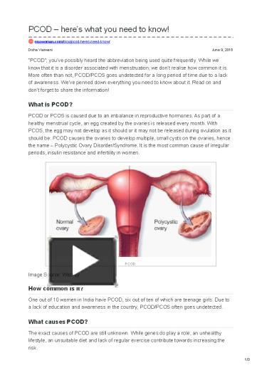 PCOD – here’s what you need to know! presentation | free to download