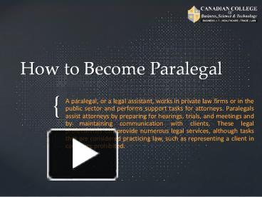 How to Become Paralegal? presentation | free to download