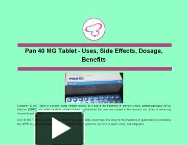 pan 40 mg tablet - uses, side effects, dosage, benefits presentation ...